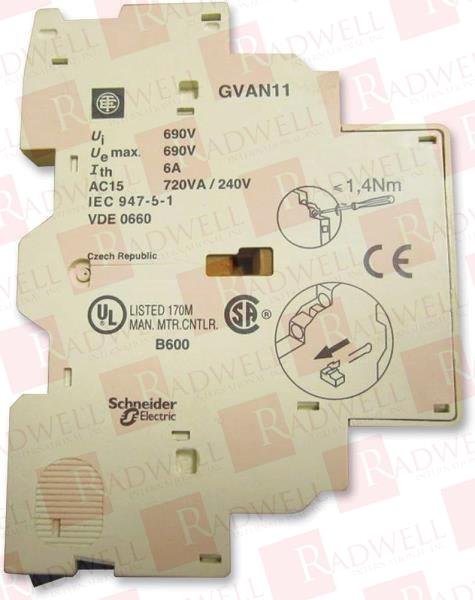 GVAN11 Auxiliary Contact by TELEMECANIQUE