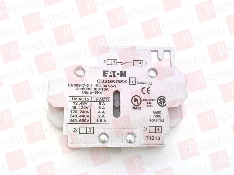 C320KGS1 Auxiliary Contact by CUTLER HAMMER